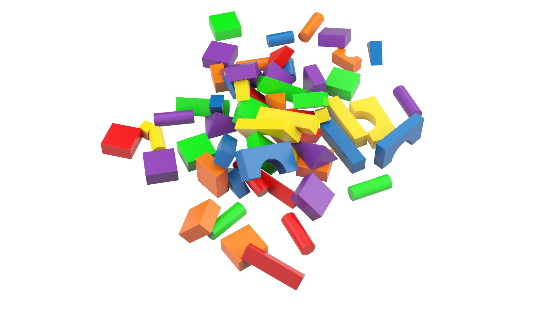 3D Model Building Block Pile - TurboSquid 2003057