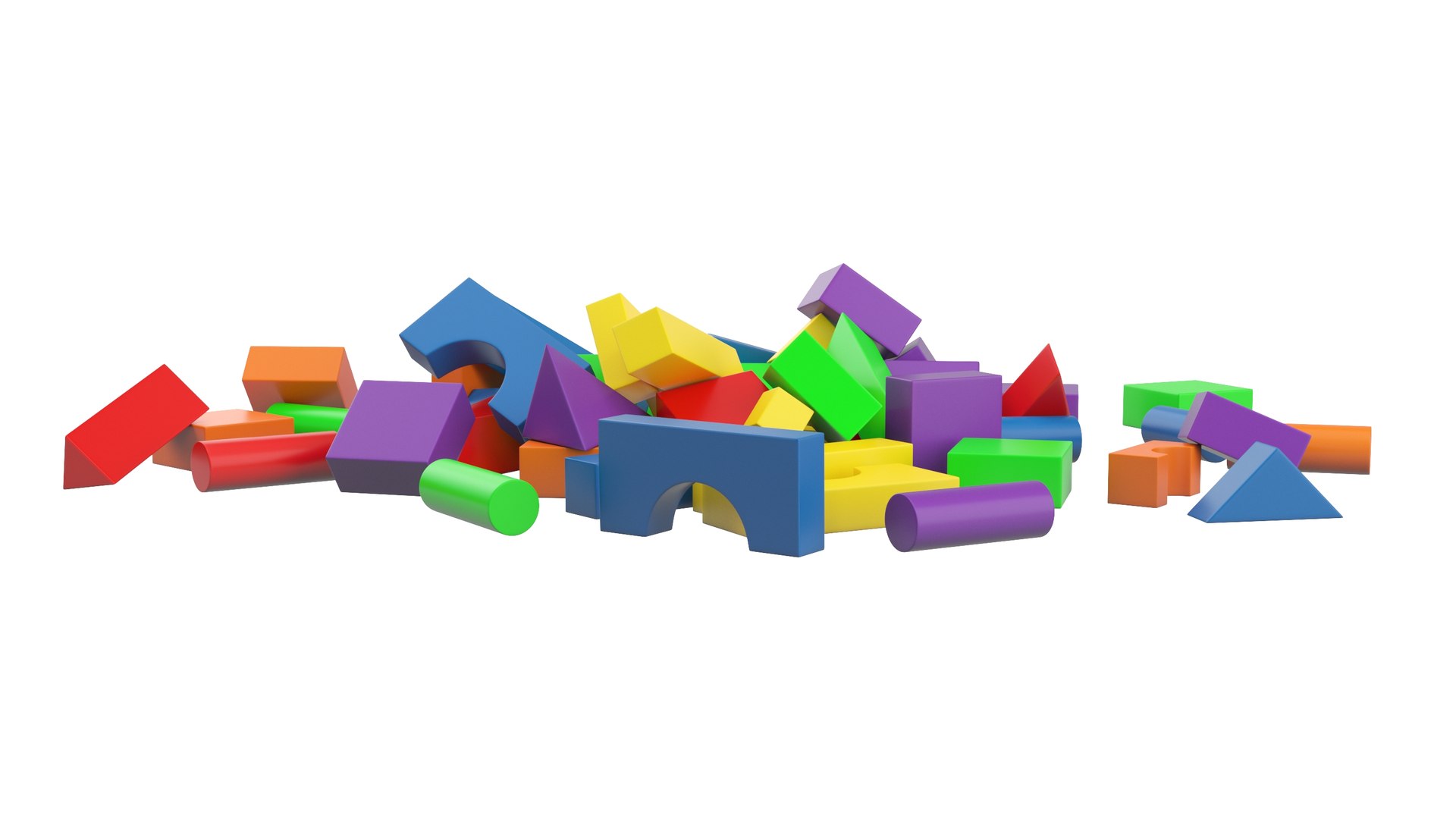 3D Model Building Block Pile - TurboSquid 2003057