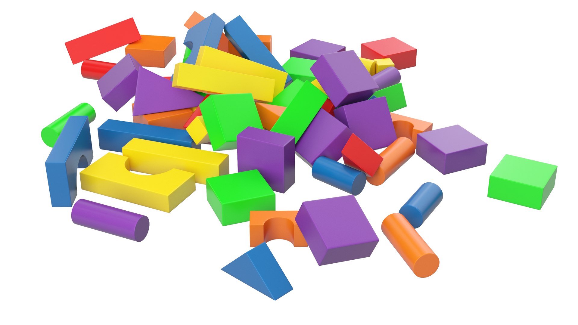 3D Model Building Block Pile - TurboSquid 2003057