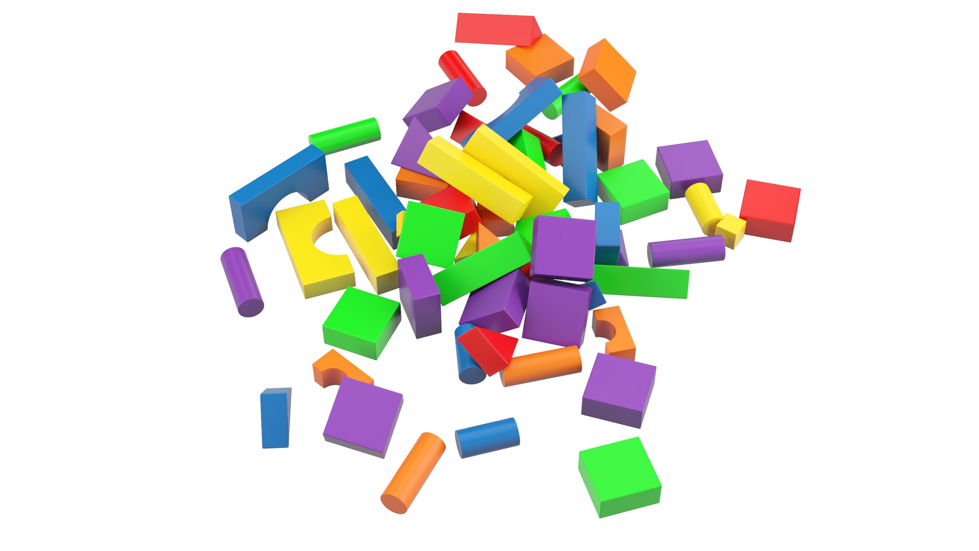 3D Model Building Block Pile - TurboSquid 2003057