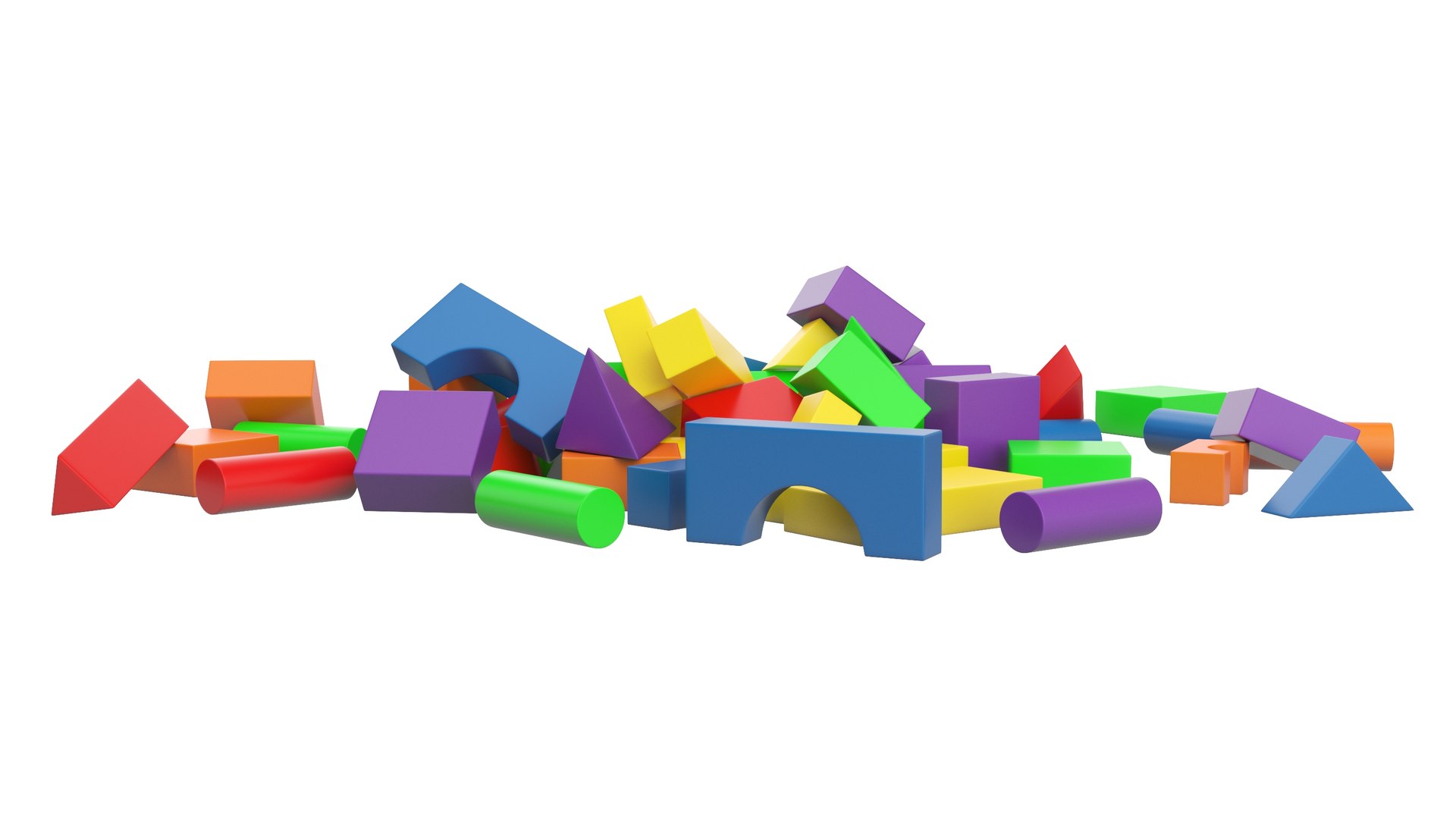 3D Model Building Block Pile - TurboSquid 2003057