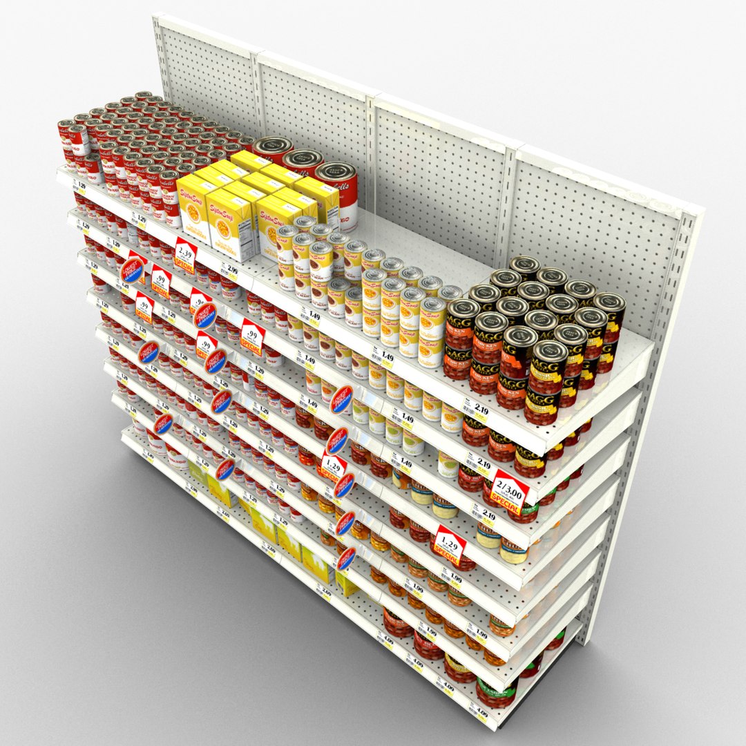 3d Grocery Shelves Soup