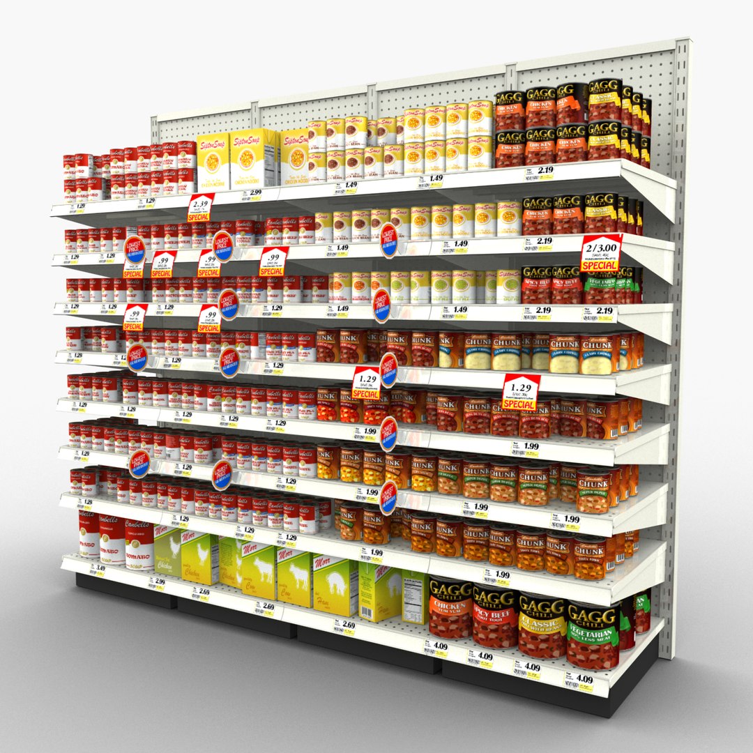 3d Grocery Shelves Soup