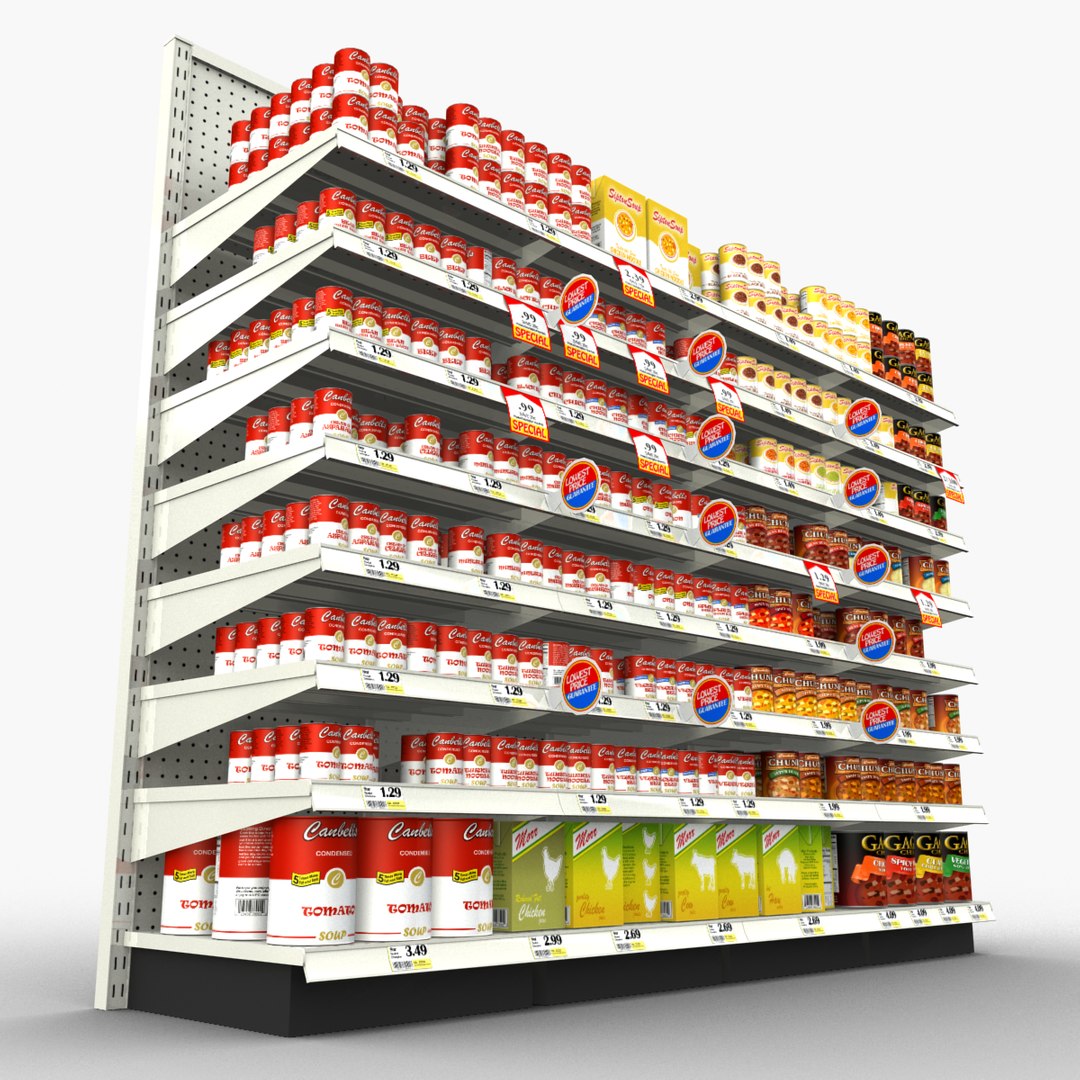 3d Grocery Shelves Soup
