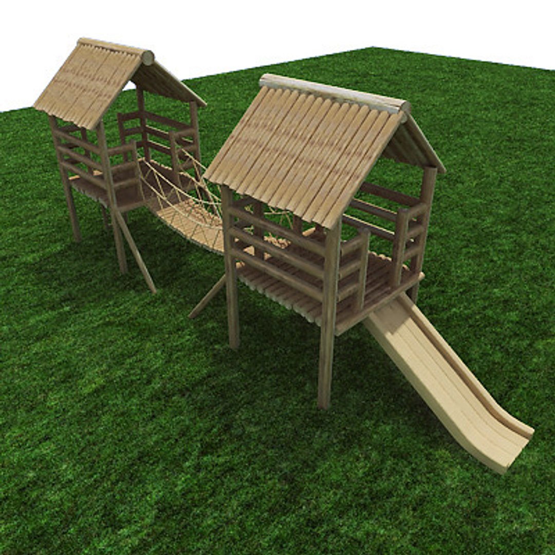 3ds wooden playground
