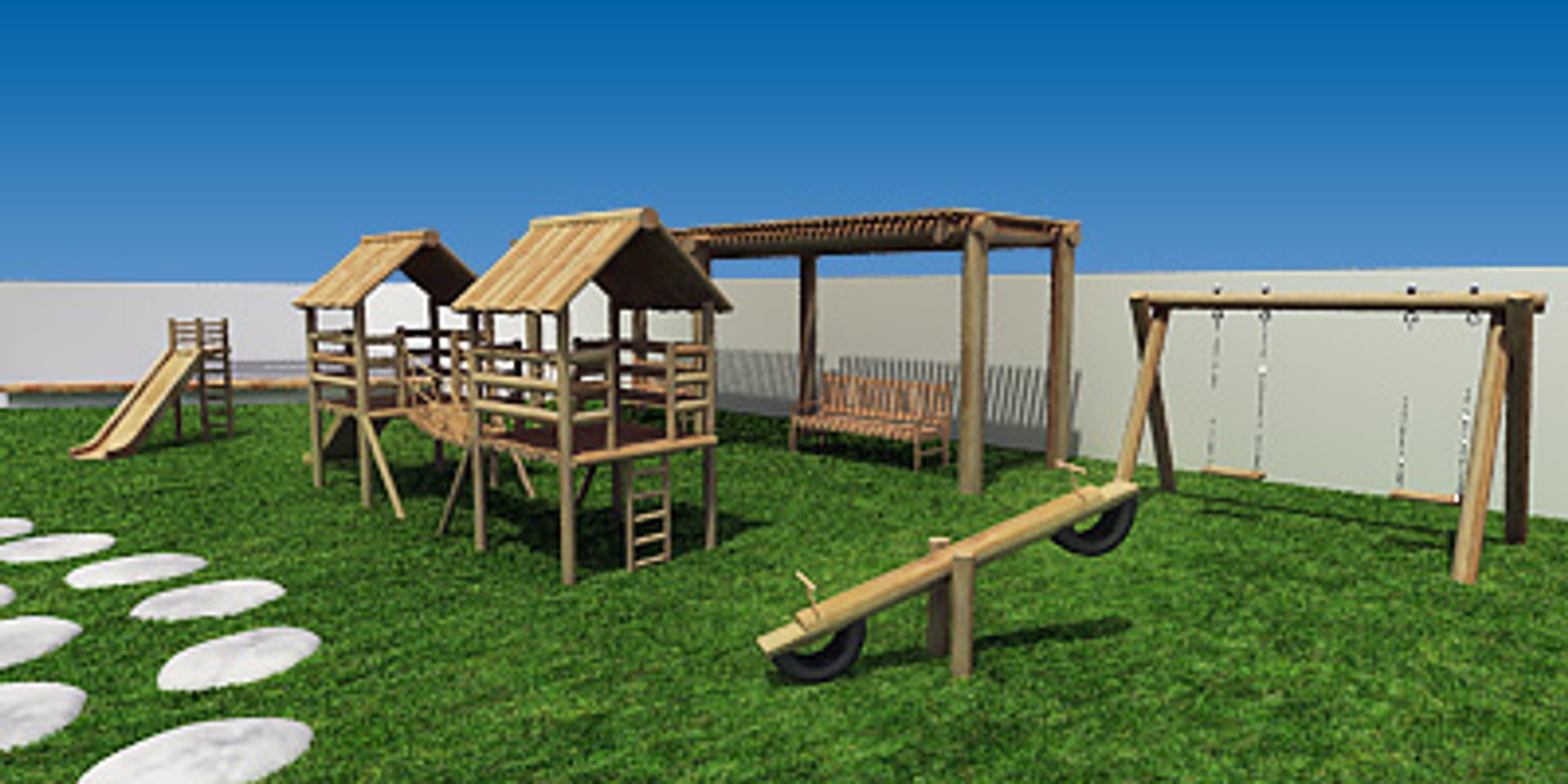 3ds wooden playground