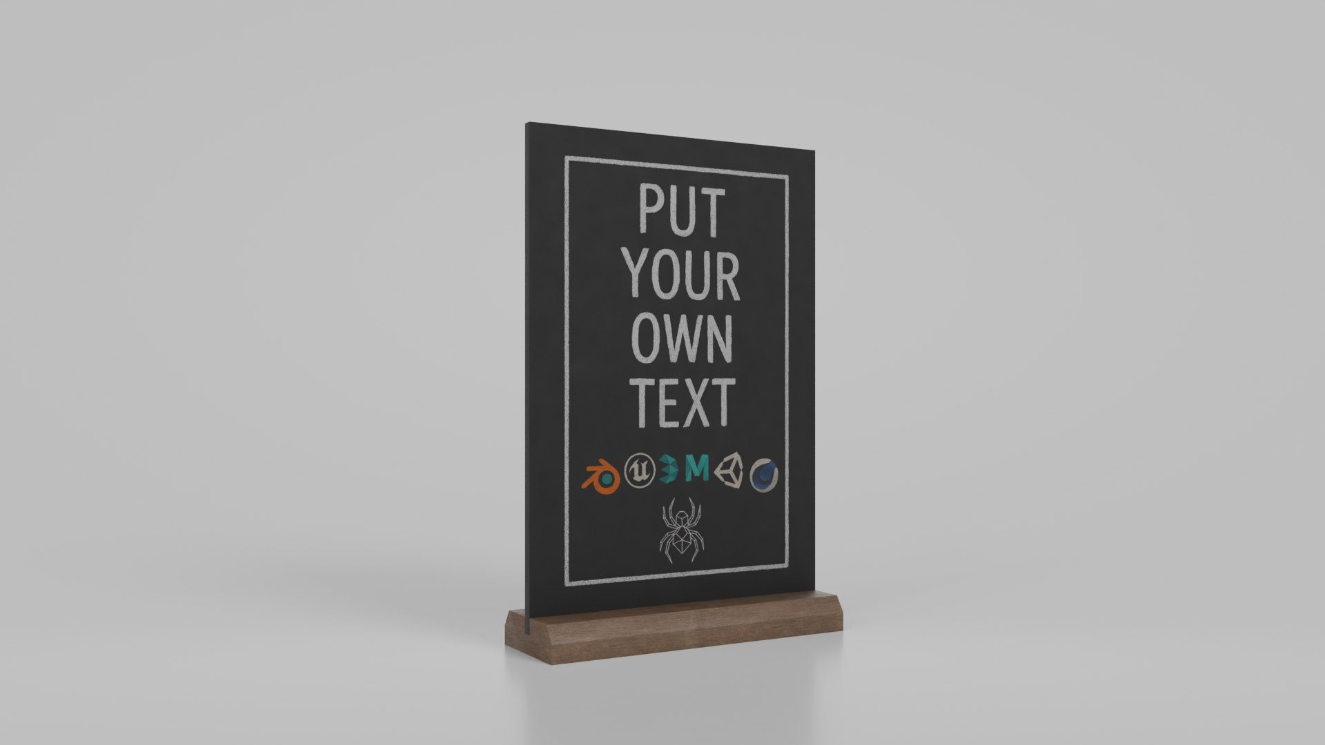 3D Elegant Beveled Stand Chalkboard Set Model - TurboSquid 2407210