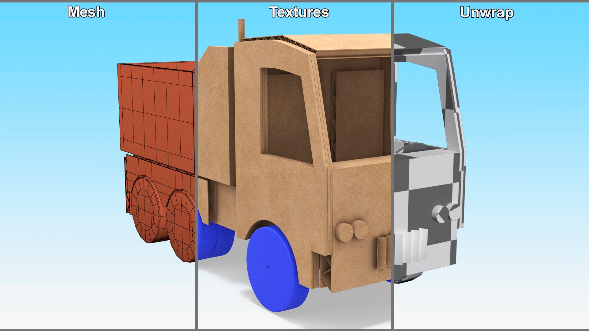 3D Cardboard Toy Dump Truck Model - TurboSquid 2216707