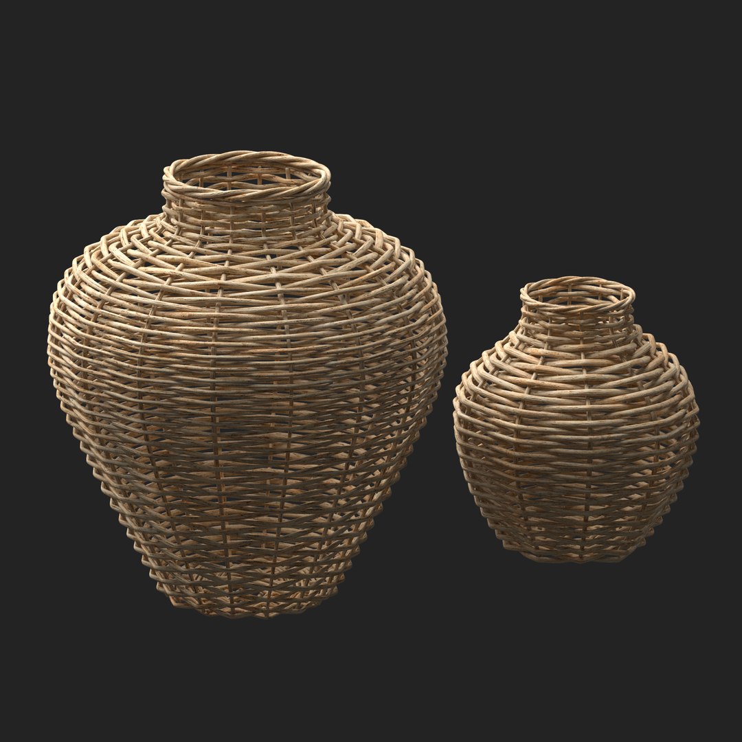 3D Wicker Vases Model - TurboSquid 2045889