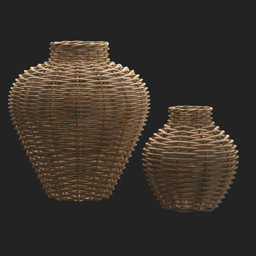 3D Wicker Vases Model - TurboSquid 2045889