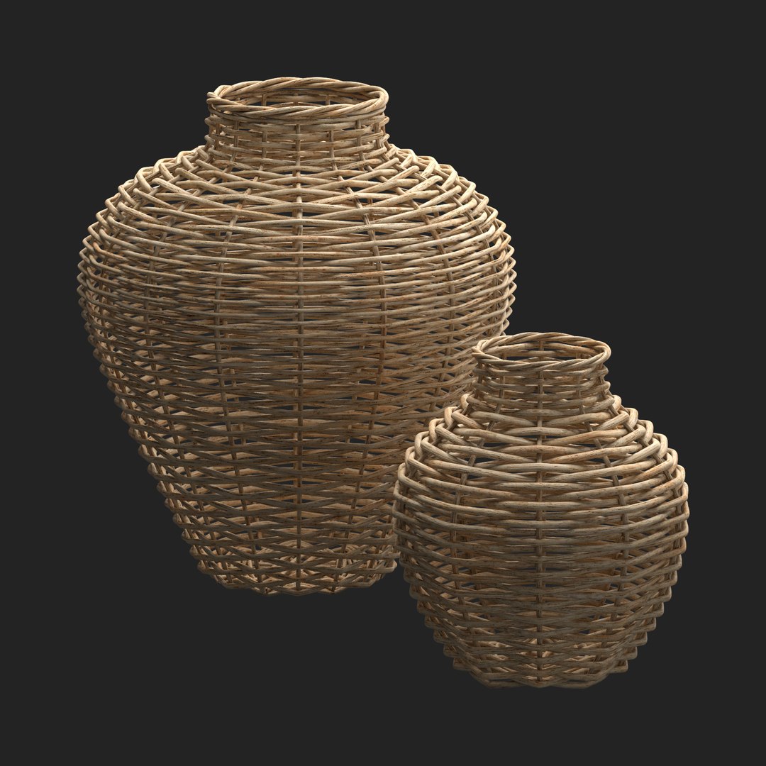 3D Wicker Vases Model - TurboSquid 2045889