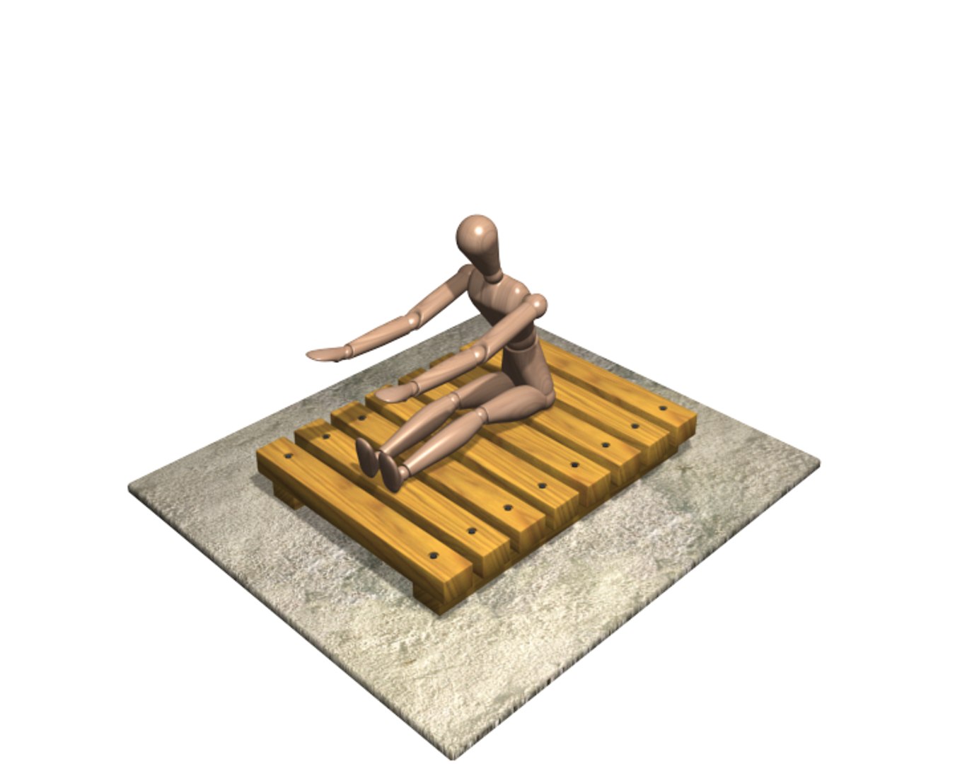 3d Character Wooden Model