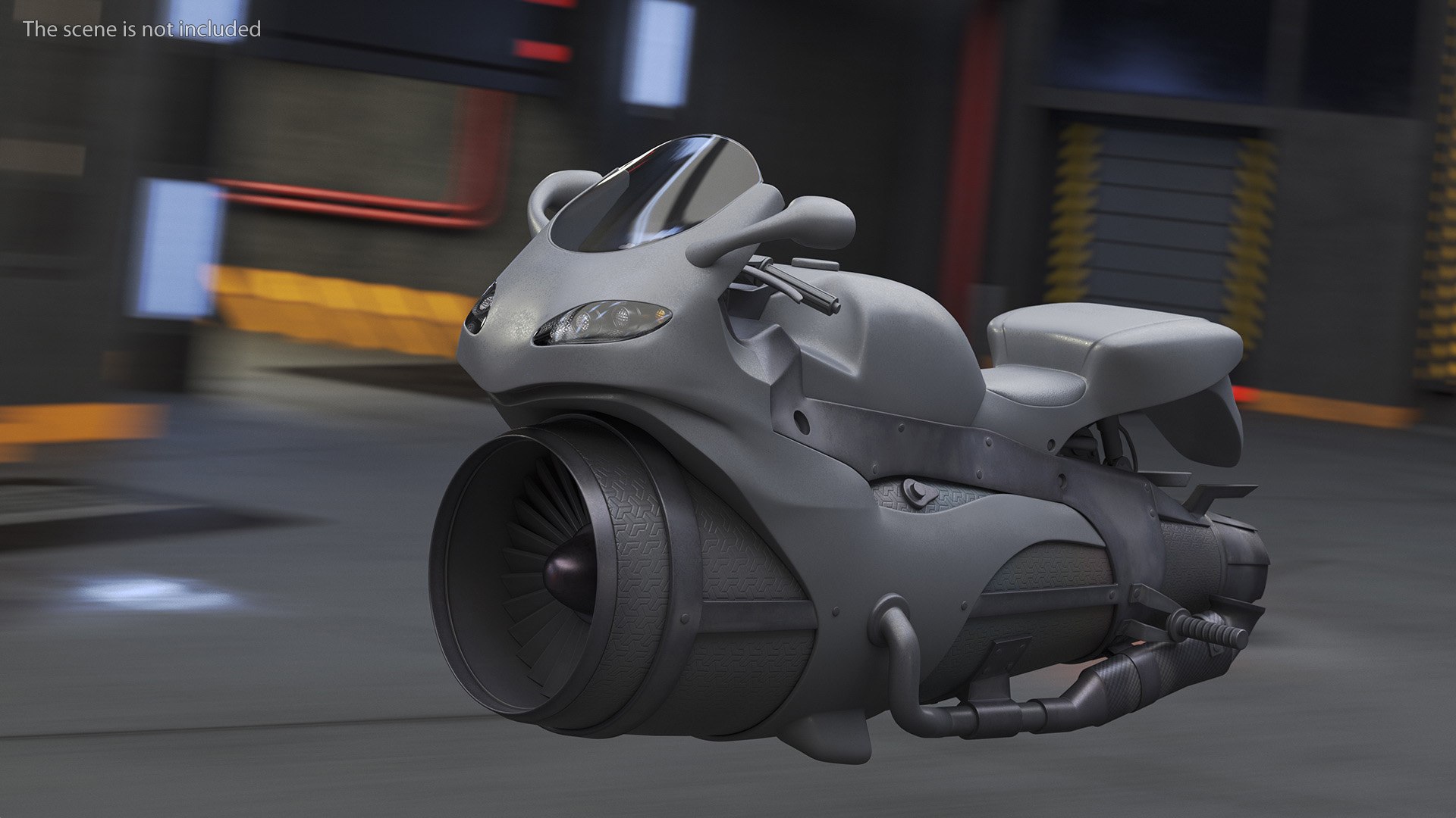 3D Futuristic Concept Motorcycle Gray Rigged - TurboSquid 2248556