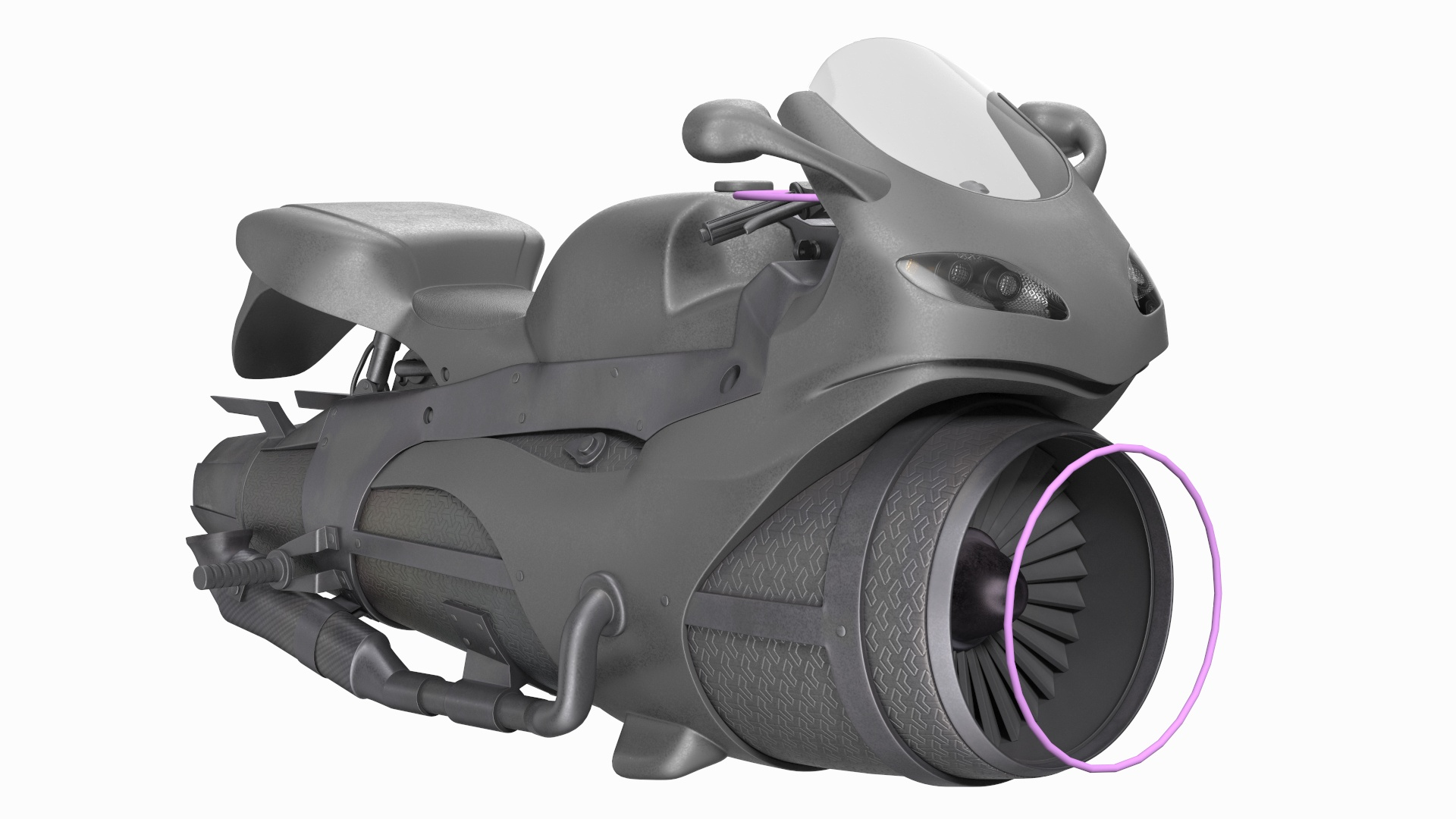 3D Futuristic Concept Motorcycle Gray Rigged - TurboSquid 2248556