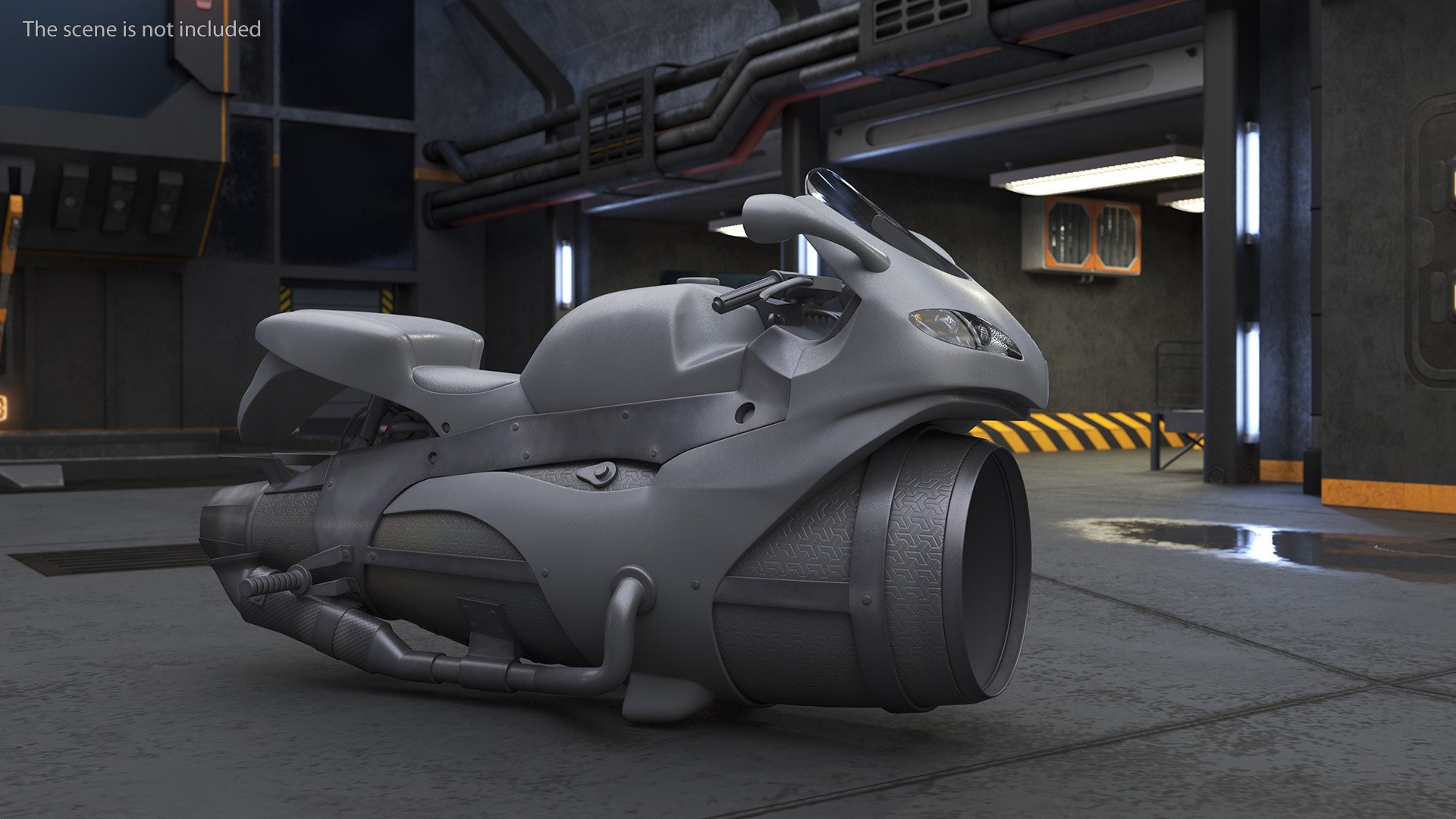 3D Futuristic Concept Motorcycle Gray Rigged - TurboSquid 2248556