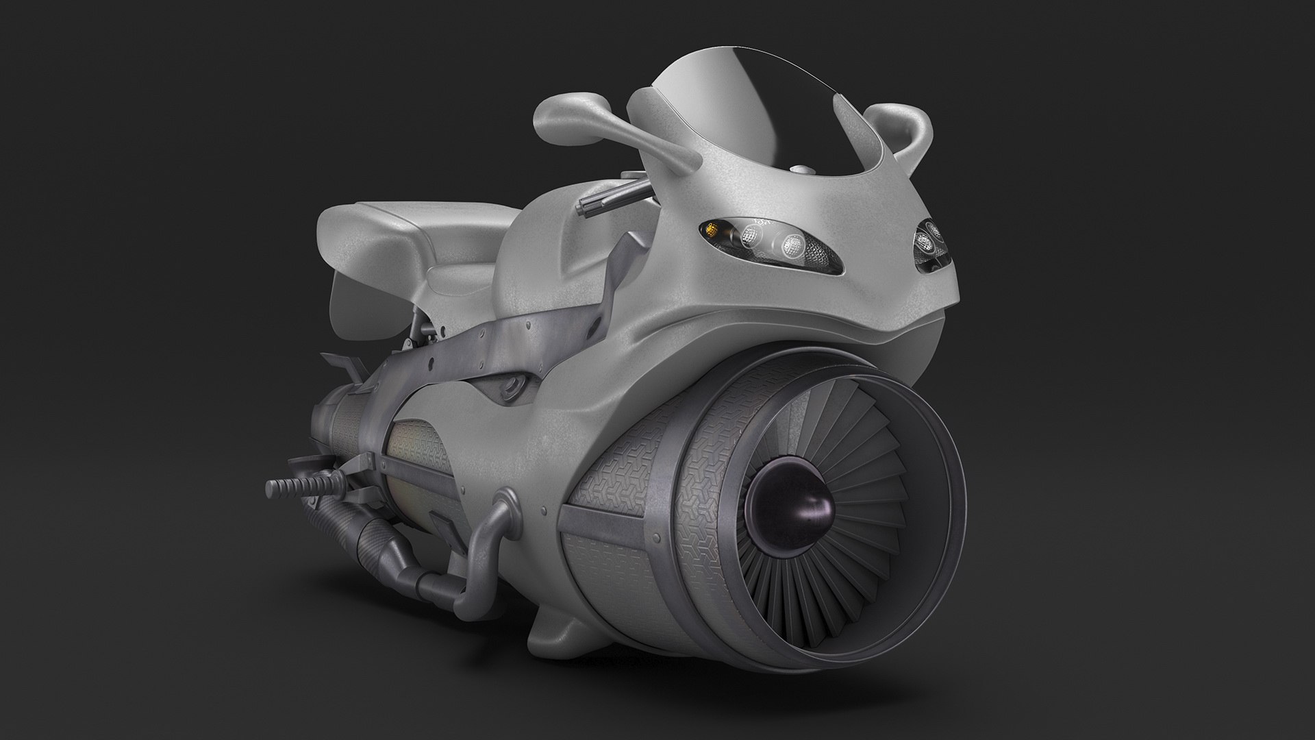 3D Futuristic Concept Motorcycle Gray Rigged - TurboSquid 2248556