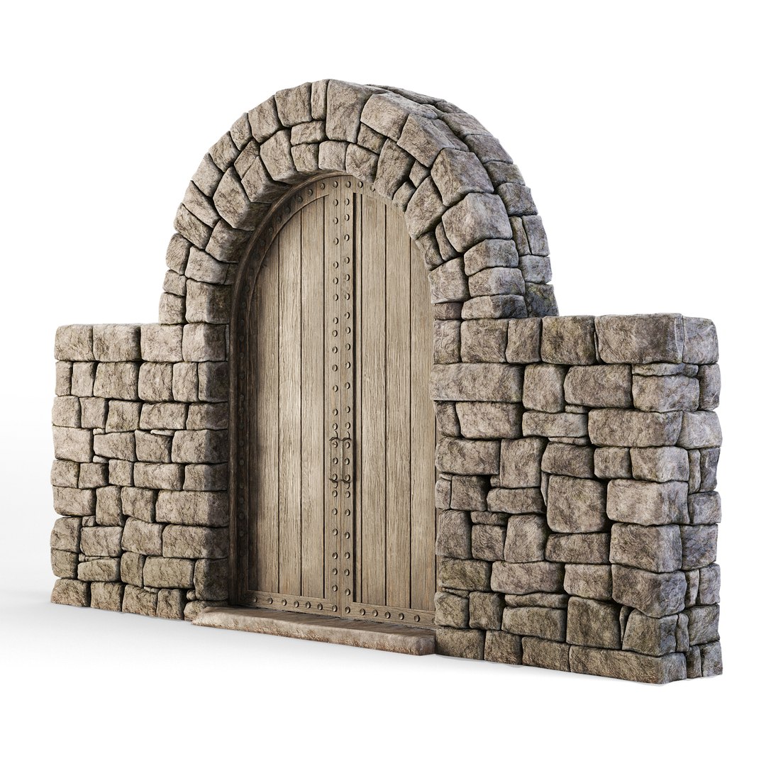 Forge Stone Wall With Gate 3D Model - TurboSquid 2230958