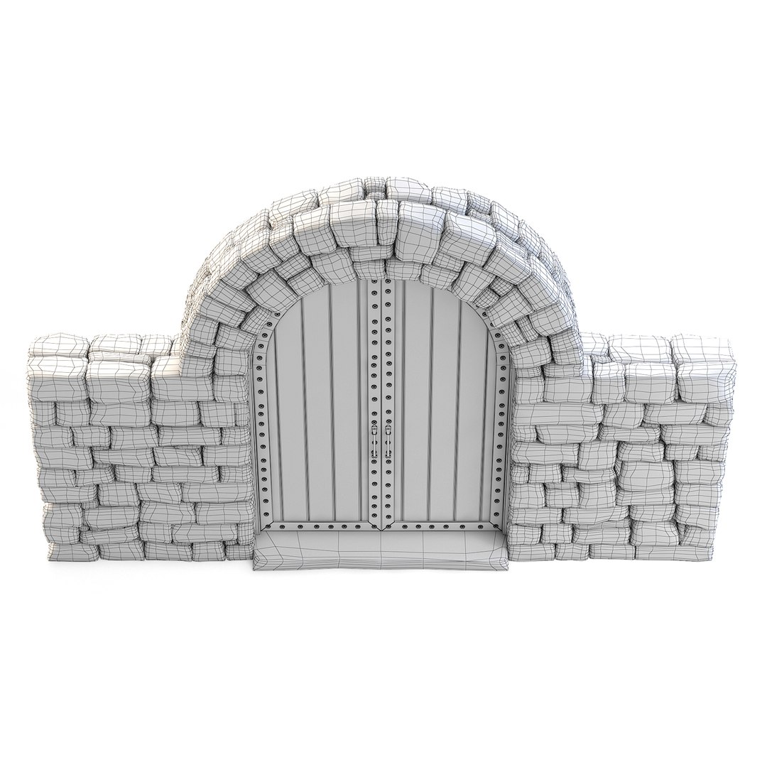 Forge Stone Wall With Gate 3D Model - TurboSquid 2230958