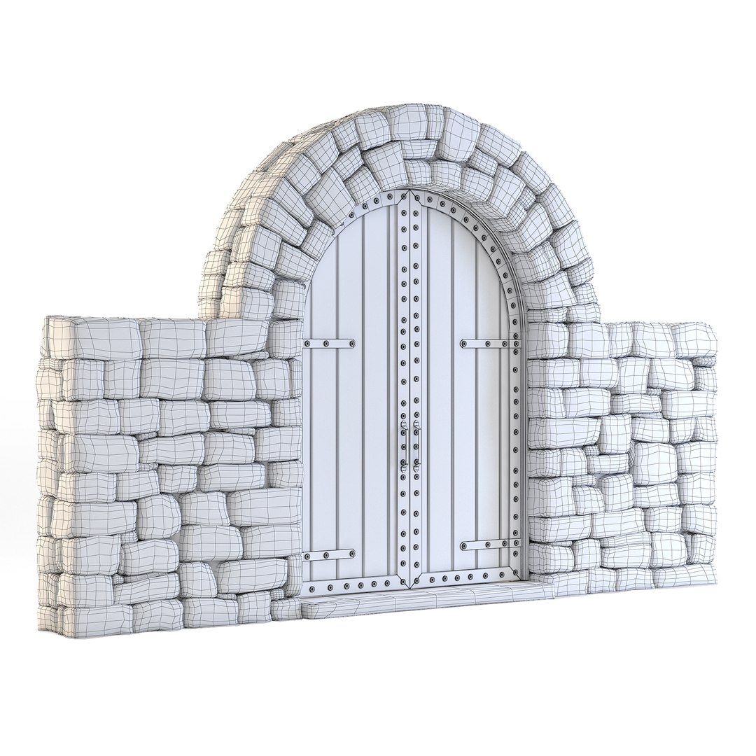 Forge Stone Wall With Gate 3D Model - TurboSquid 2230958