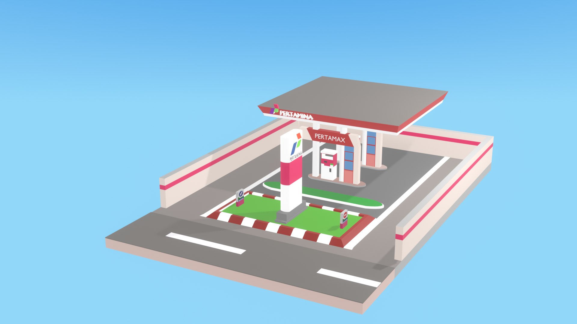 Free Gas Station Model - TurboSquid 1933307