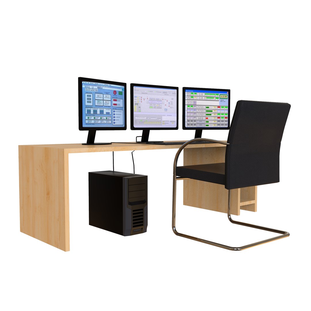 3D Computer Table Set - TurboSquid 2172783