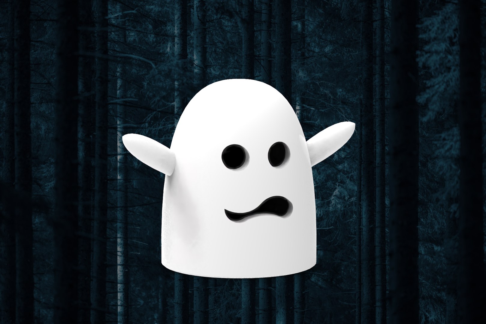 Cartoon glossy spooky ghost character 3D - TurboSquid 2057249