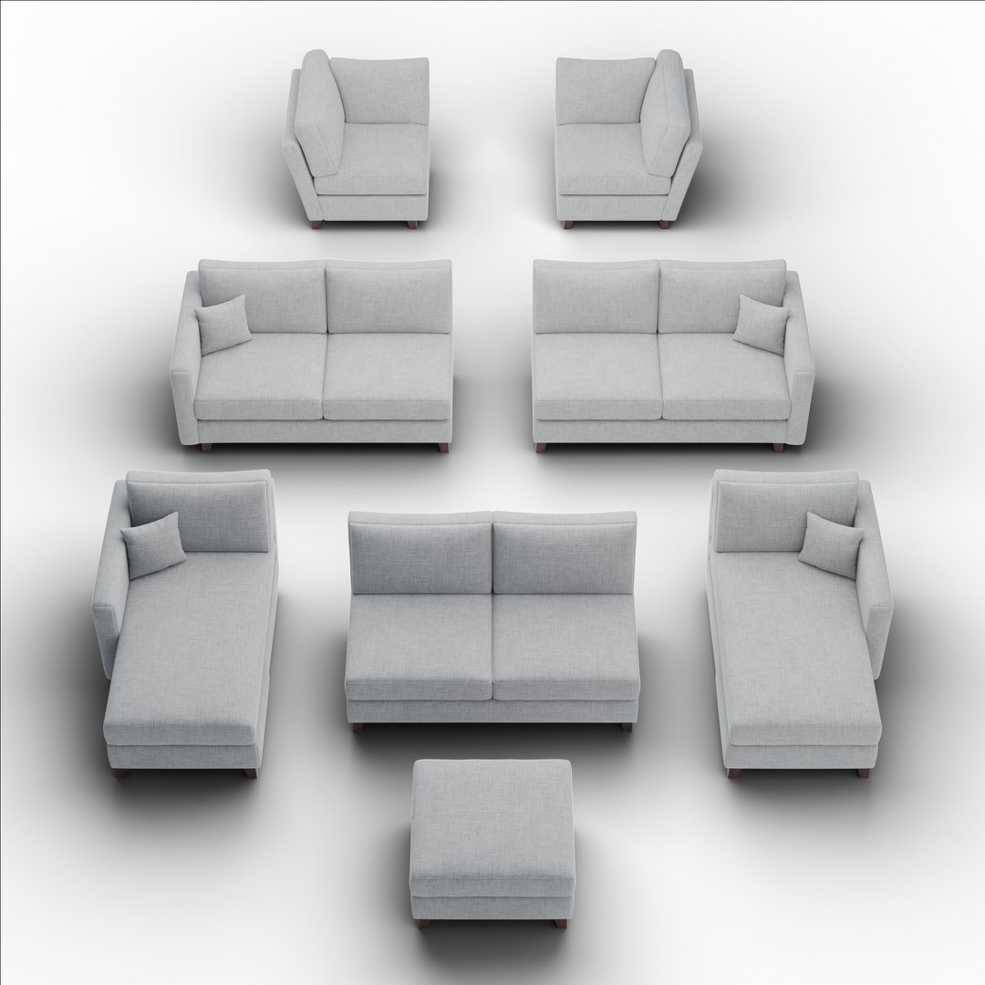 Lori Modular Sectional Pieces 3D Model - TurboSquid 2515472