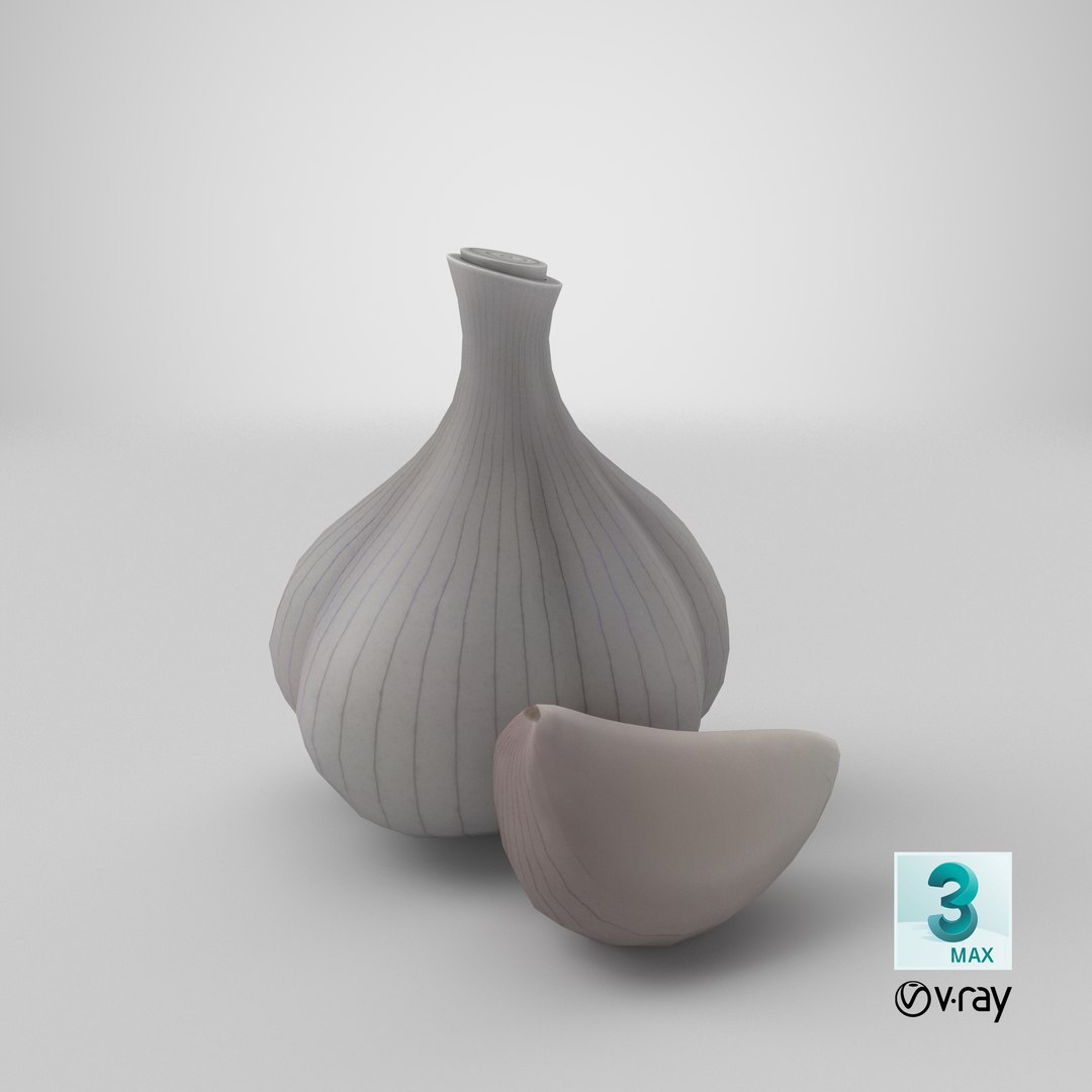 3D Cartoon Garlic - TurboSquid 2070394