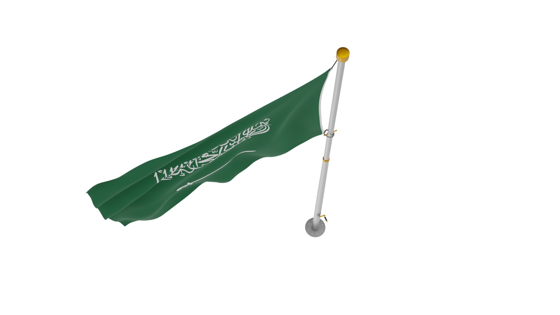 3D Pole Flag Saudi Arabia Model - TurboSquid 2234028
