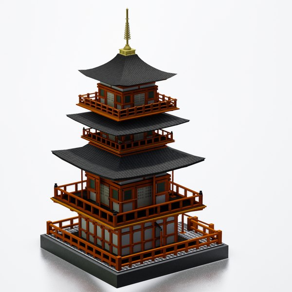 modelo 3d Japanese temple Low poly game ready - TurboSquid 1964705