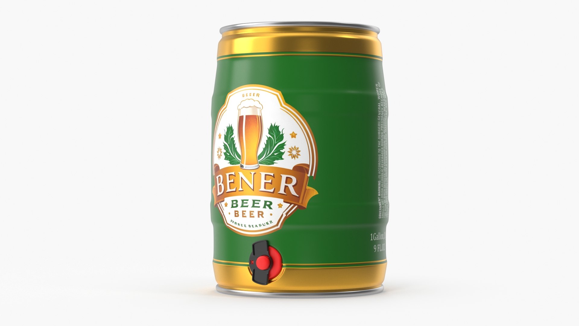3D Model Beer Keg With Tap And Label - TurboSquid 2302485