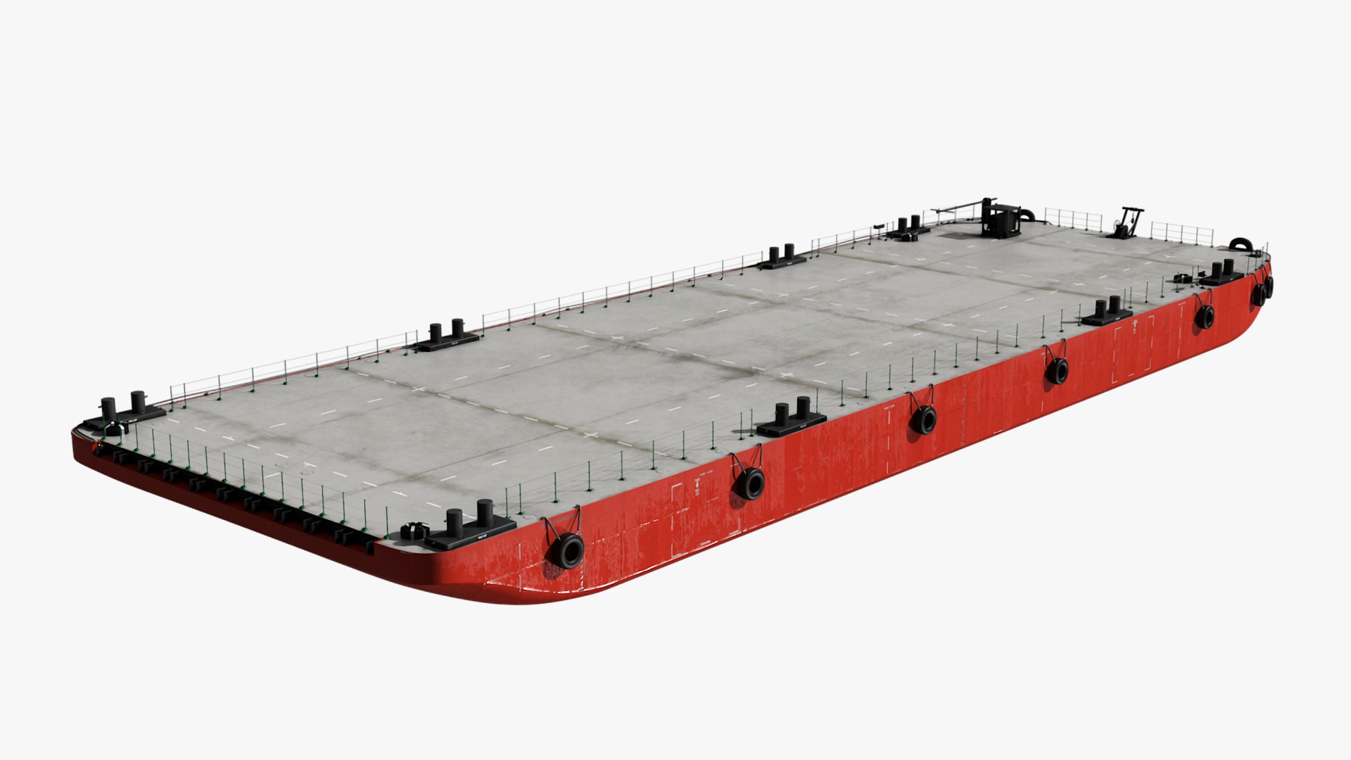 3D Industrial Cargo Barge Red - TurboSquid 2342537