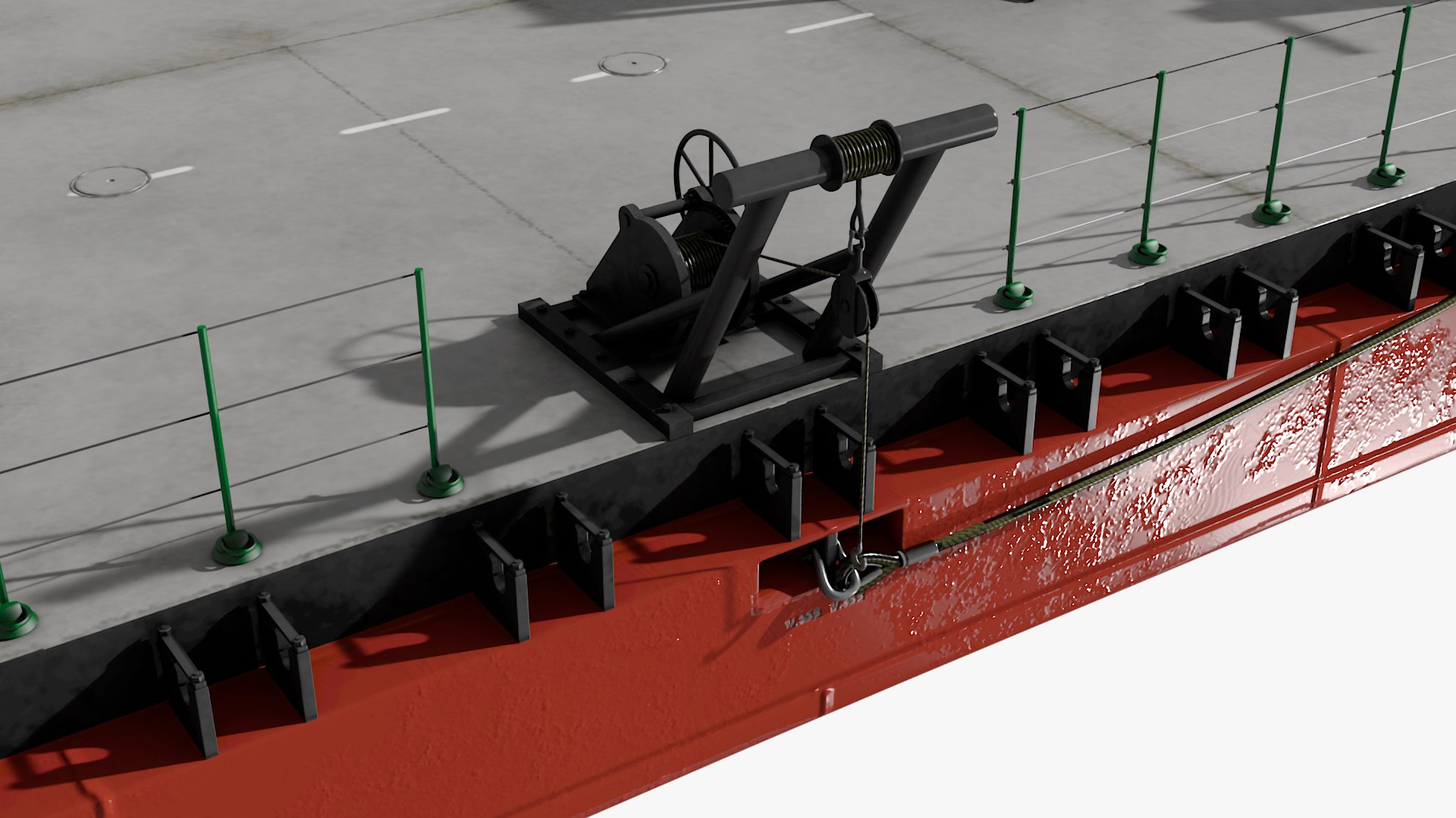 3D Industrial Cargo Barge Red - TurboSquid 2342537