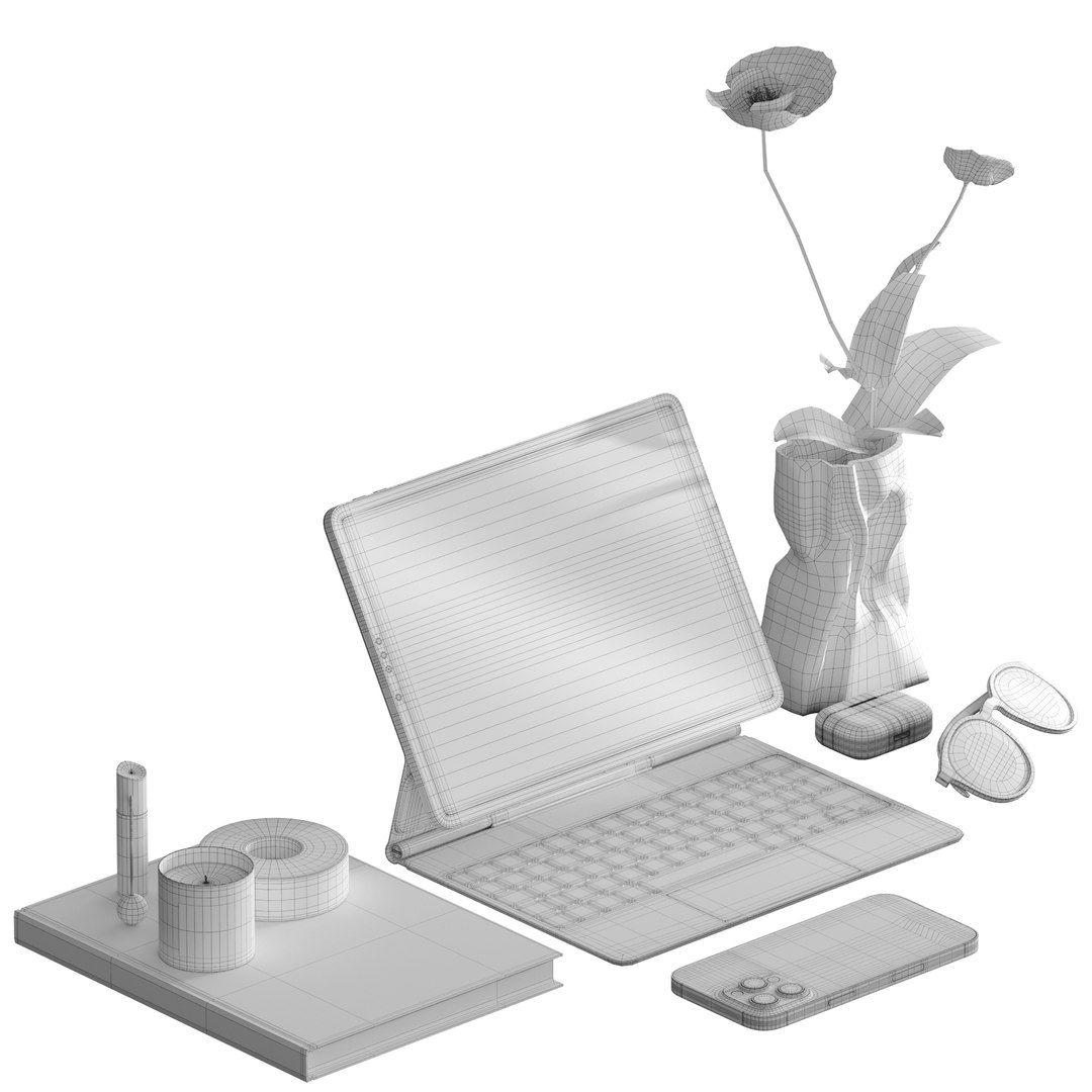 Decorative Set For Your Desktop 3D Model - TurboSquid 2155896