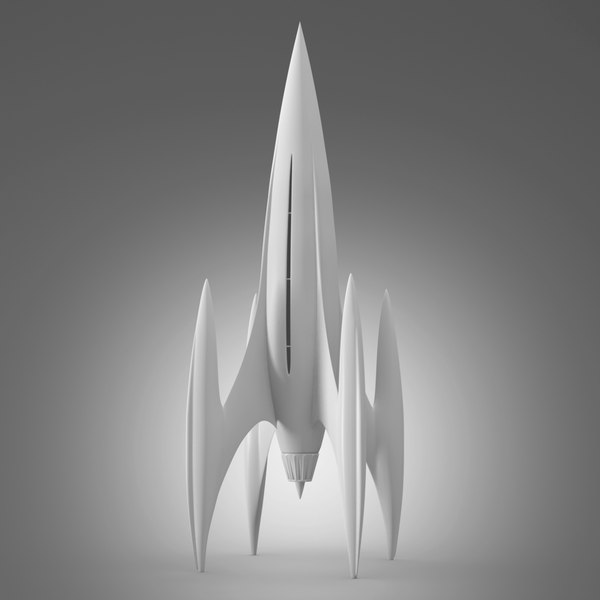 retro rocket 3d model