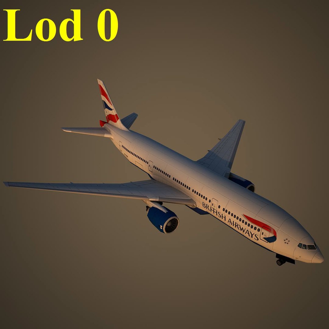 3d boeing 777-200 baw model