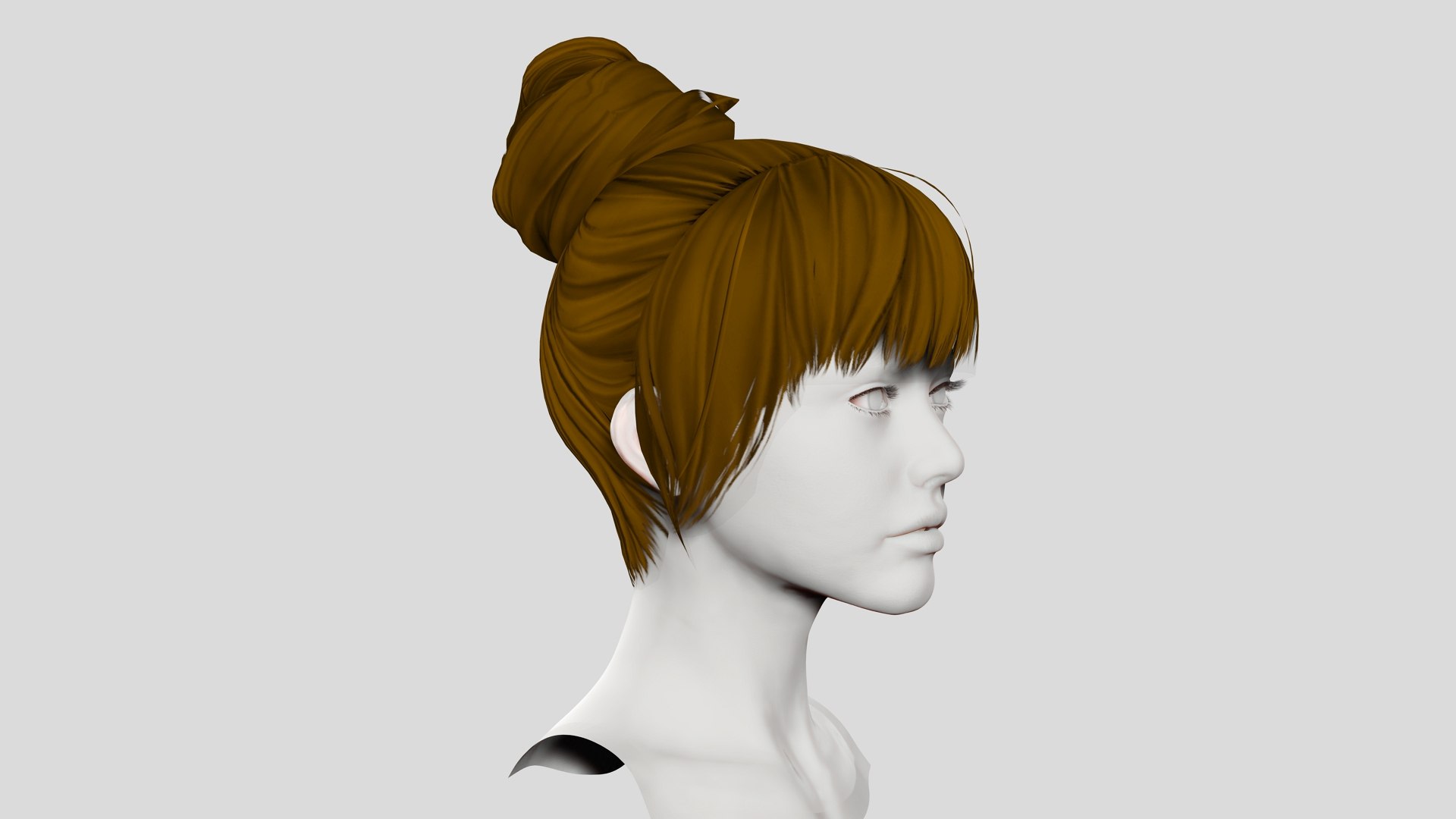 3D Model Female Hair - Small Bun - TurboSquid 2225867