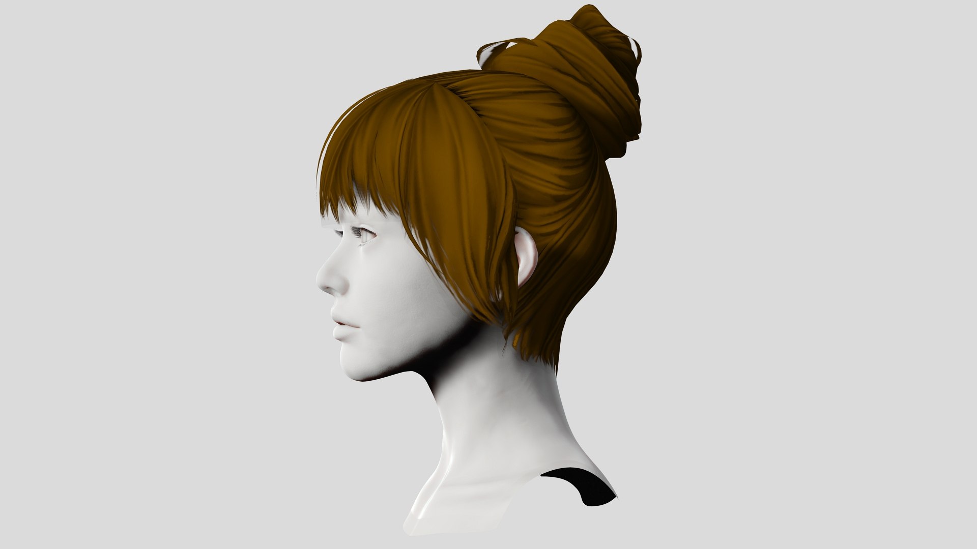 3D Model Female Hair - Small Bun - TurboSquid 2225867