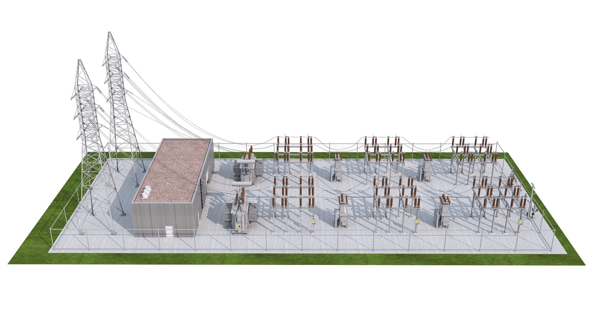 3D High Detailed Electrical Substation Model - TurboSquid 2204485