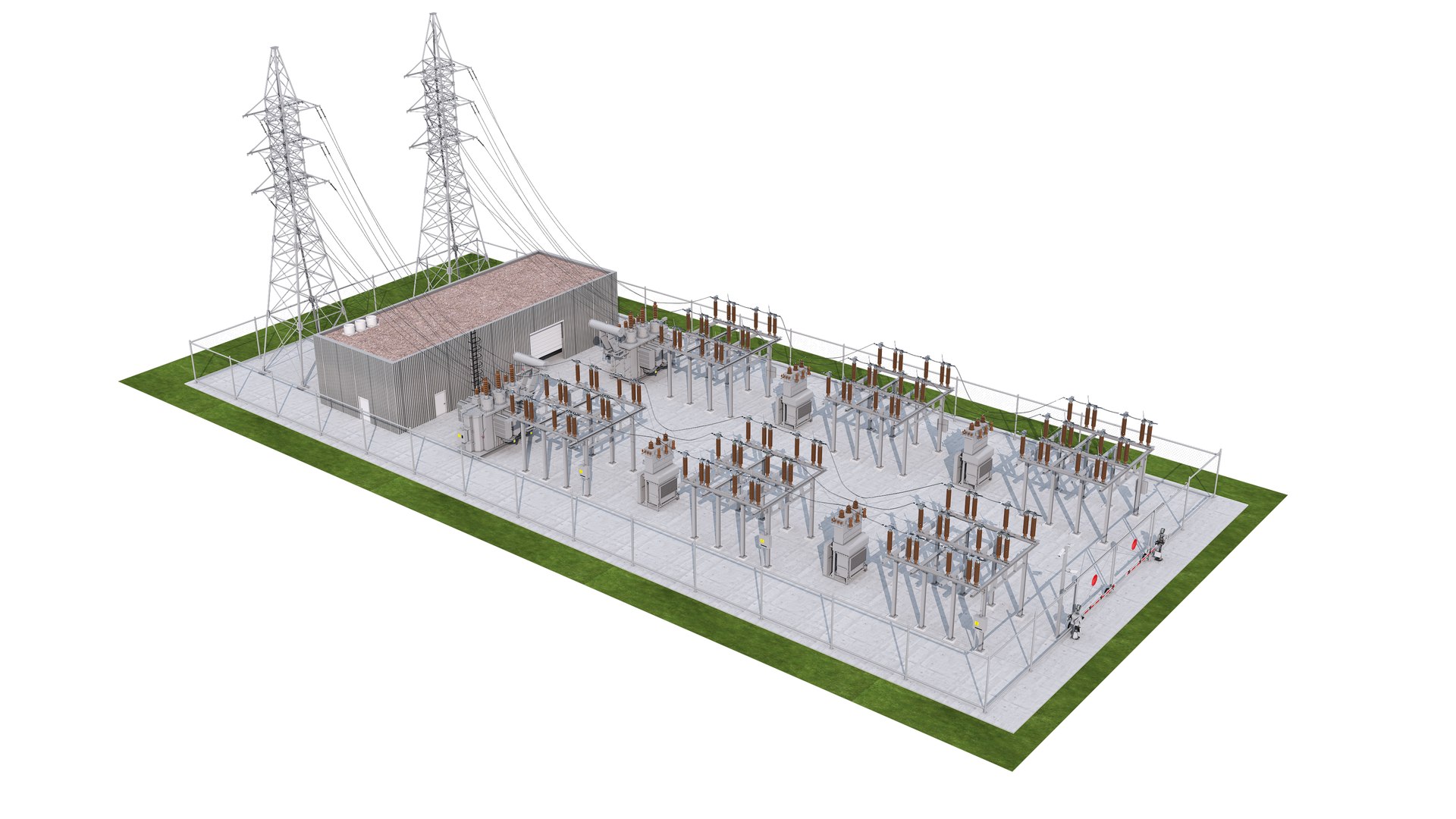 3D High Detailed Electrical Substation Model - TurboSquid 2204485