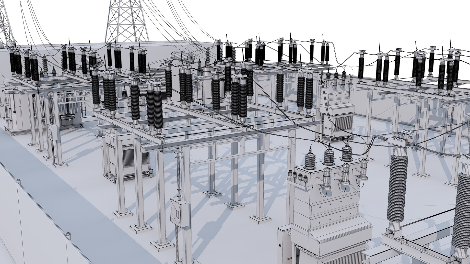 3D High Detailed Electrical Substation Model - TurboSquid 2204485