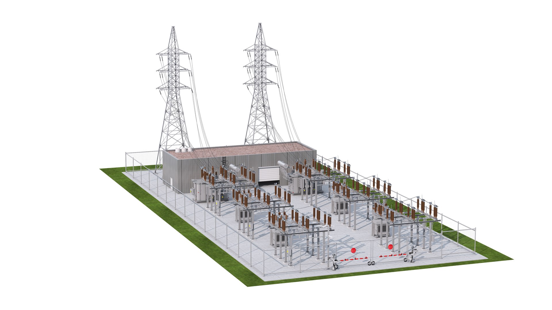 3D High Detailed Electrical Substation Model - TurboSquid 2204485