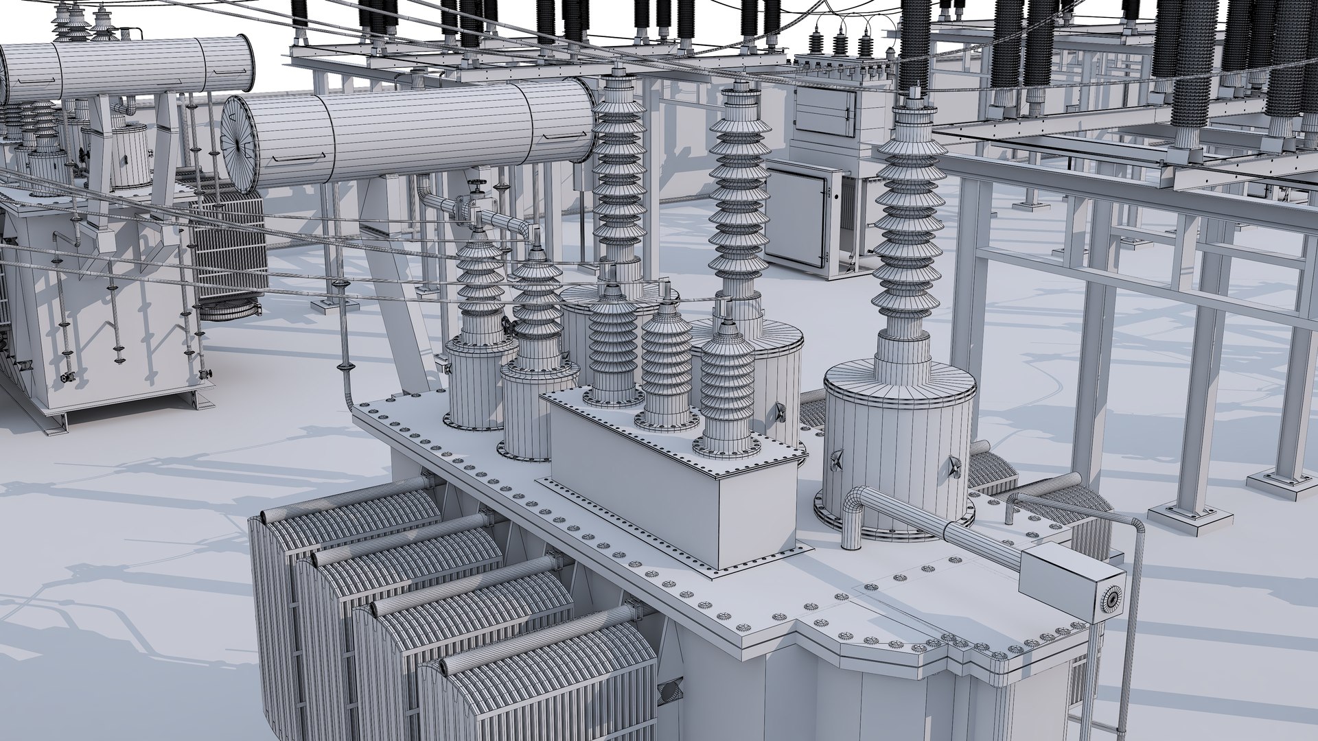 3D High Detailed Electrical Substation Model - TurboSquid 2204485