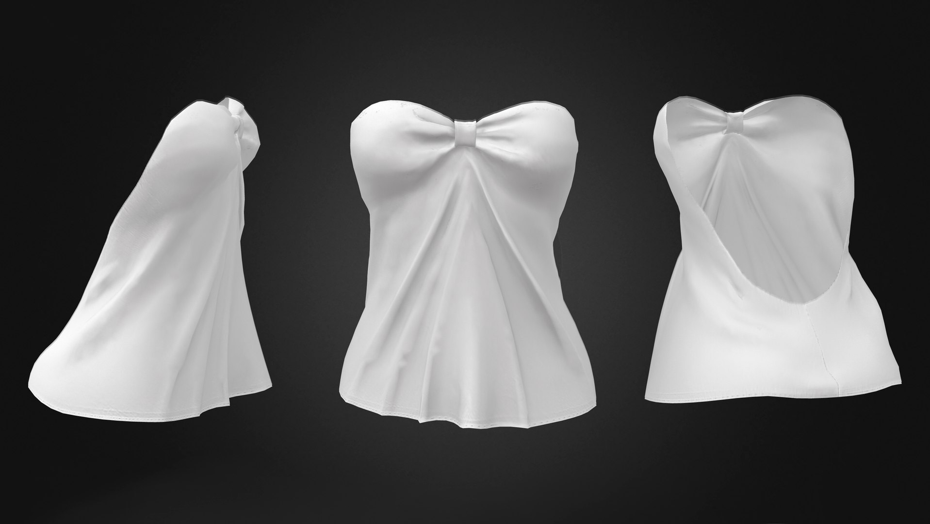 Strapless Top 3D Model - TurboSquid 1838754
