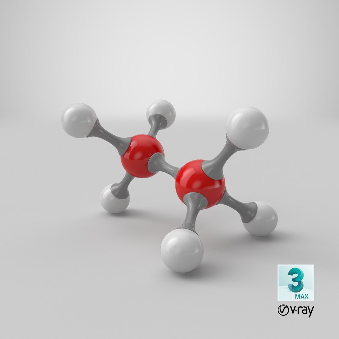 3D ethane molecular model - TurboSquid 1274306