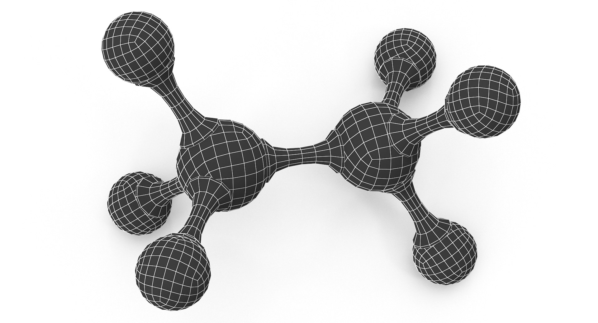 3D ethane molecular model - TurboSquid 1274306
