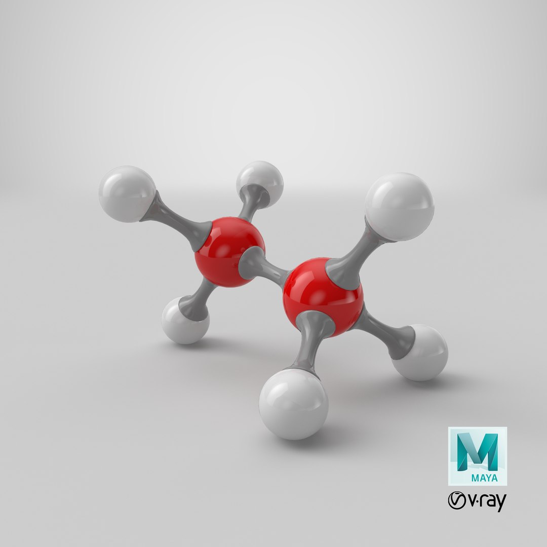 3D ethane molecular model - TurboSquid 1274306
