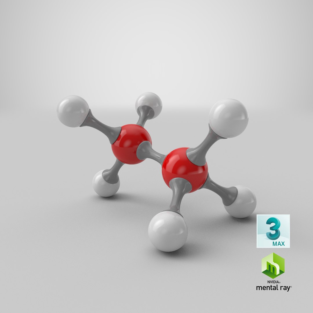 3D ethane molecular model - TurboSquid 1274306