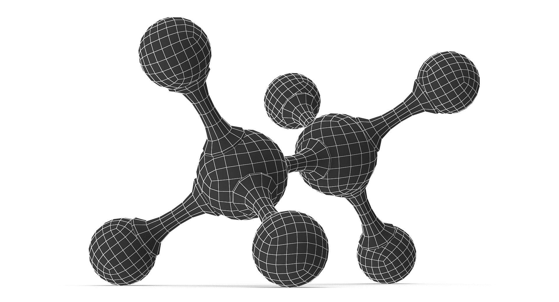 3D ethane molecular model - TurboSquid 1274306