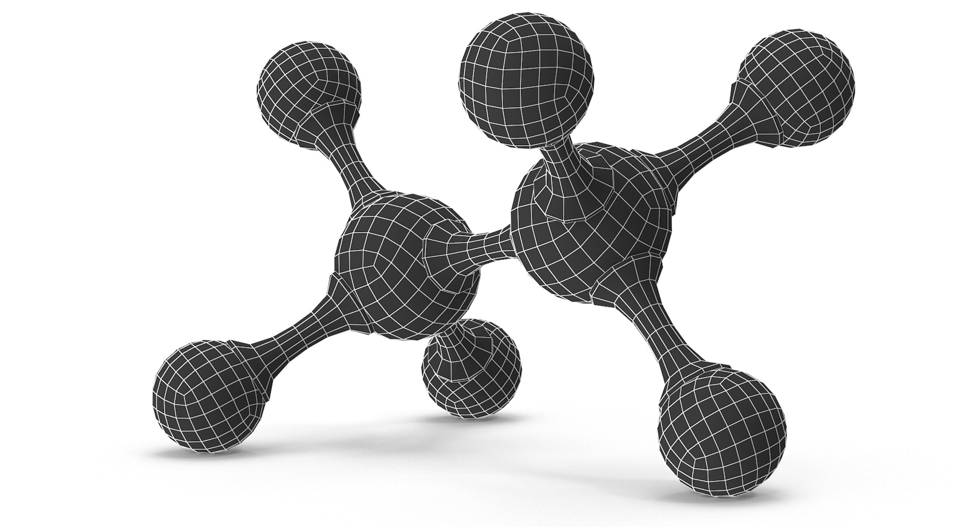 3D ethane molecular model - TurboSquid 1274306